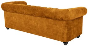 Designová trojsedačka Chesterfield 205 cm hořčičný samet
