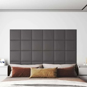 vidaXL Nástěnné panely 12 ks 30 x 30 cm umělá kůže 1,08 m² [343804] Barva: Šedá