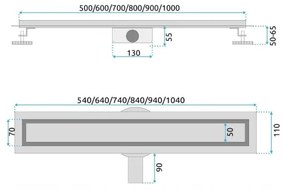 REA-G5808 - Odtokový žlab NEOX PRO 70 cm nerezová ocel