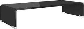 TV stolek / podstavec na monitor sklo černý 60x25x11 cm 244135
