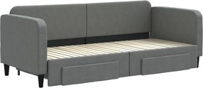 Válenda s přistýlkou a zásuvkami tmavě šedá 80 x 200 cm textil 3196848