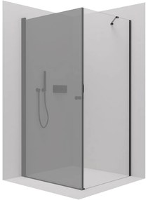 CERANO - Sprchová zástěna Antelo L/P - černá matná, transparentní sklo - 80x190 cm - jednodílná pevná