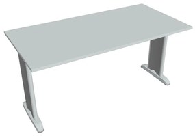 Stůl jednací rovný 160 cm - Hobis Flex FJ 1600 Dekor stolové desky: šedá, Barva nohou: Stříbrná