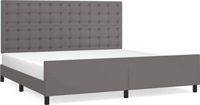 Rám postele s čelem šedý 200x200 cm umělá kůže 3125595