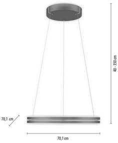 PURE E-Loop LED závěsné světlo, CCT, šedá