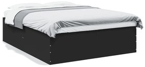 Rám postele černý 160 x 200 cm kompozitní dřevo