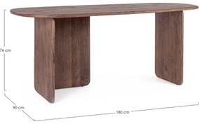BIZZOTTO Jídelní stůl NAYANA hnědý 180x90 cm 0747006
