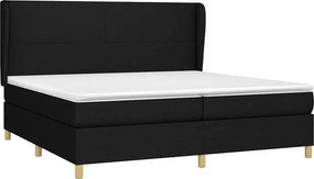 Box spring postel s matrací černá 200x200 cm textil 3128391