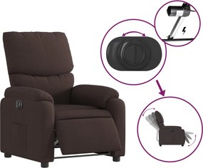 Elektrické polohovací křeslo tmavě hnědé textil 3204805