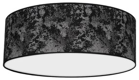 Stropní svítidlo Satino Round, 1x černé/stříbrné textilní stínítko, (bílé plexisklo), (fi 50 cm)