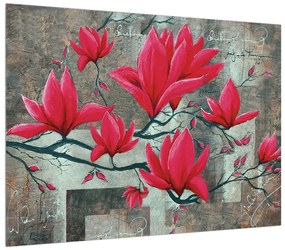 Obraz červených květů (70x50 cm)