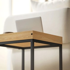 HOMCOM Sada 2 konferenčních stolků, hranatý odkládací stolek, konferenční stolek s ocelovým rámem, rozkládací stolek v moderním designu, do obývacího…