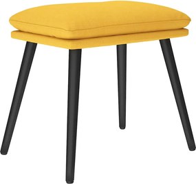 Relaxační křeslo se stoličkou hořčicově žluté textil 3097775