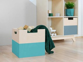 Benlemi Úložný dřevěný box BOKS s obdélníkovým výřezem Zvolte barvu: Transparentní vosková lazura matná