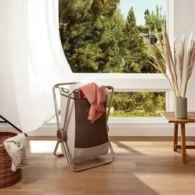 Simplehuman Skládací koš na prádlo jednoduchý hnědá / ocel + polyester