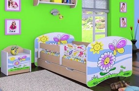 Dětská postel Happy Babies - motýl s květinou