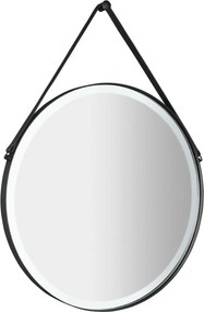 Sapho - Zrcadlo Orbiter s LED osvětlením, průměr 70 cm, matná černá ORL070