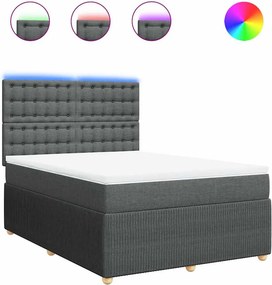 Box spring postel s matrací tmavě šedý 140 x 190 cm textil 3294366