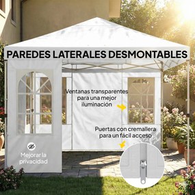 Outsunny skládací altán 3x3 m Pop-up s UPF50+ 4 odnímatelné boční díly nastavitelné výšky a cestovní taška bílá