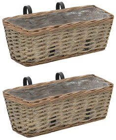 Květináč na balkon 2 ks proutěný s PE výstelkou 40 cm 246828