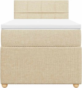 Box spring postel s matrací krémová 90x200 cm textil 3289644