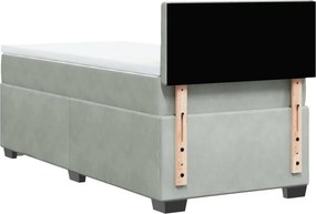 Box spring postel s matrací světle šedá 80 x 200 cm samet 3286174