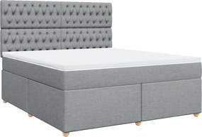 Box spring postel s matrací světle šedá 180 x 200 cm textil 3291366