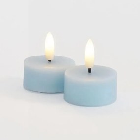 Sada LED čajové svíčky na baterie Sille Tealight, Ø 4,5 × 2,2 cm, modrá obloha, z pravého vosku, balení 2 ks