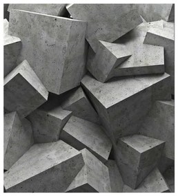 DIMEX | Vliesová fototapeta na zeď 3D betonové kvádry MS-3-0176 | 225 x 250 cm | šedá
