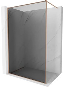 Mexen, Mexen Kioto-XF sprchová stěna s rámem 140 x 202 cm, grafit 10 mm, broušená měď - 800-140-104-65-40-X