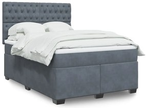 Box spring postel s matrací tmavě šedá 140x200 cm samet 3290937