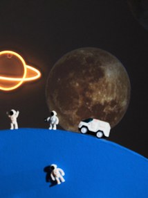 Sinsay - LED projektor s vyměnitelnými filtry s motivem planet - černá