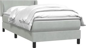 Box Spring Postel s matrací Světle šedá 90x220 cm Samet 3317973
