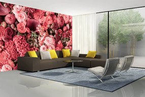 DIMEX | Samolepicí vliesová fototapeta na zeď Kvetoucí léto MA-5-1283 | 375 x 250 cm | červená, růžová