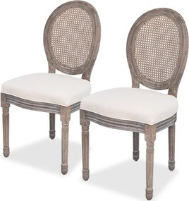 vidaXL Jídelní židle 2 ks krémové textil [244089]