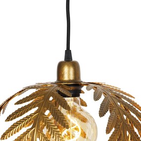 Vintage závěsná lampa mosazná 3světlá - Botanica