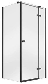 Besco Čtvercový sprchový kout PIXA BLACK NEW SQ 90x90, výška 195 cm Rozměry (cm): 90x90, Barva profilů a typ výplně: profily: černá, výplň: transparent, Orientace: Pravá