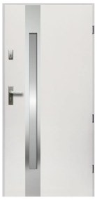 O.K. Doors® Vchodové dveře Hestia, 90 P, rozměr vč. zárubně: 1000 × 2070 mm, ocel, pravé, bílé, prosklené