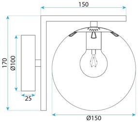 Toolight Nástěnné osvětlení Modern G102-1W zlaté