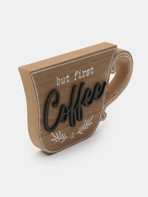Sinsay - Stojací dekorace ve tvaru šálku s nápisem Coffee - béžová