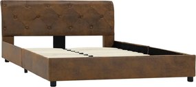 Rám postele hnědý umělá broušená kůže 120 x 200 cm 284890