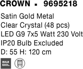 Závěsné svítidlo NOVA LUCE CROWN G9 9695218 bez žárovky