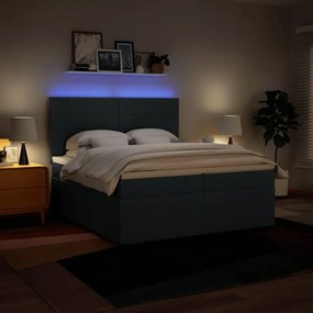 Box spring postel s matrací modrá 200x200 cm textil 3294081