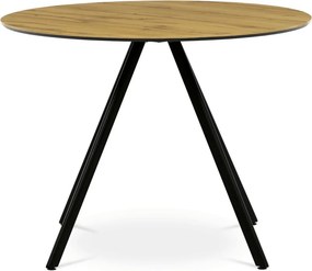 Kulatý jídelní stůl 100x100cm HT-R5010 OAK, lamino, dub