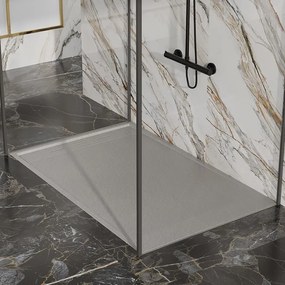 BPS-koupelny Obdélníková akrylátová sprchová vanička HYD-OSV-DEKO 140x80 šedá