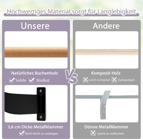 Costway 120 cm dlouhá taneční tyč Nástěnná baletní tyč s pevnou