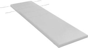 Outsunny Polštář na Lehátko 196x63x6 cm Bavlněný Matrac s Voděodolnou Tkaninou pro Zahradní Terasu a Balkon Světle Šedý | Aosom