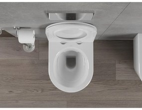 Mexen Rico závěsné wc Rimless s toaletním Slim sedátkem z duroplastu, bílá - 30720500