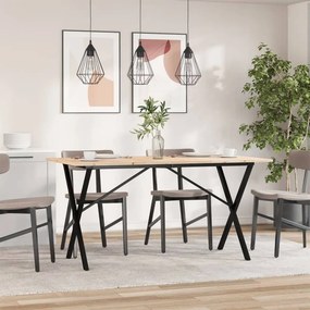 Jídelní stůl s X rámem 160 x 80 x 75 cm borové dřevo a ocel 3282699