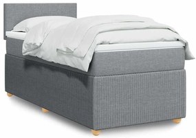 Box spring postel s matrací světle šedá 90x200 cm textil 3289632